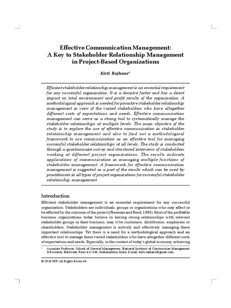 Effective Communication Manage | PDF | Communication | Information