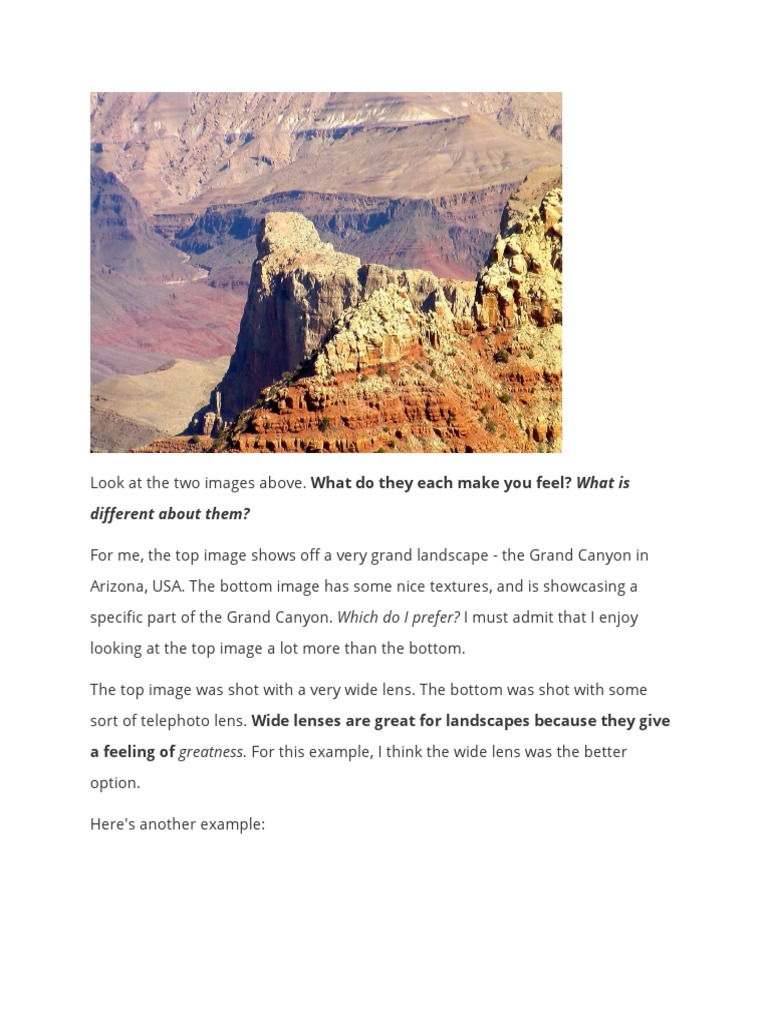 046 Wide Vs Telephoto Lenses Visualized | PDF