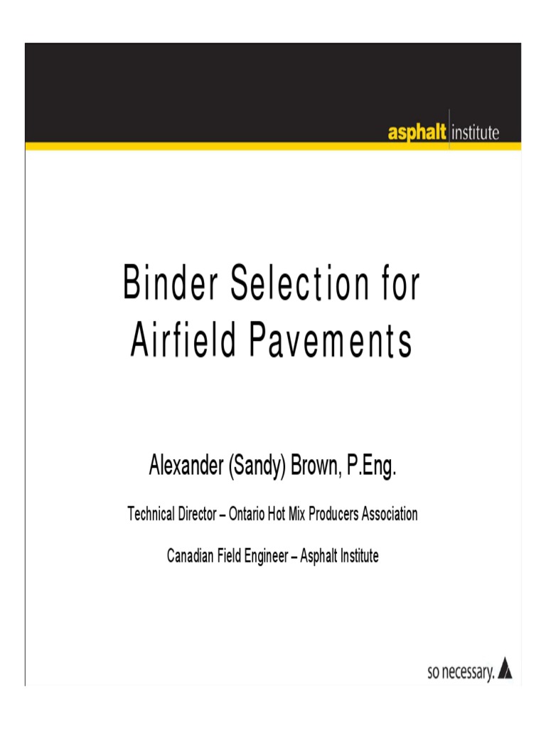 Binder Selection For Airport | PDF | Road Surface | Materials