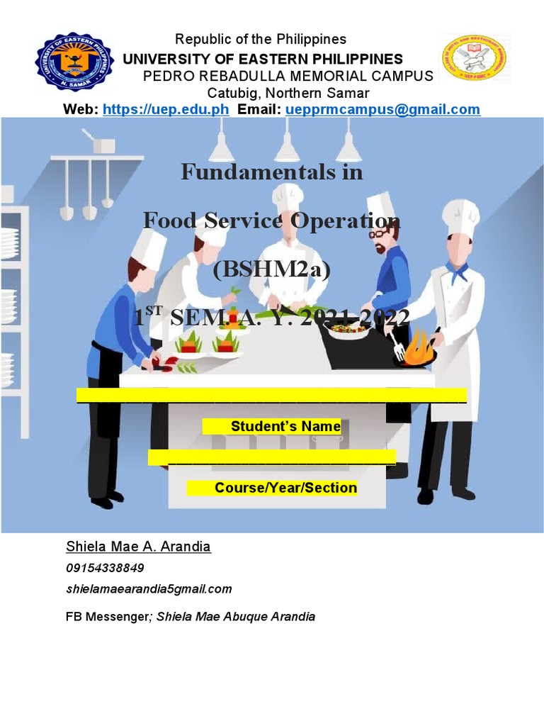 Finalsss 1ST Sem. - Fundamentals in Food Service Operation | PDF ...