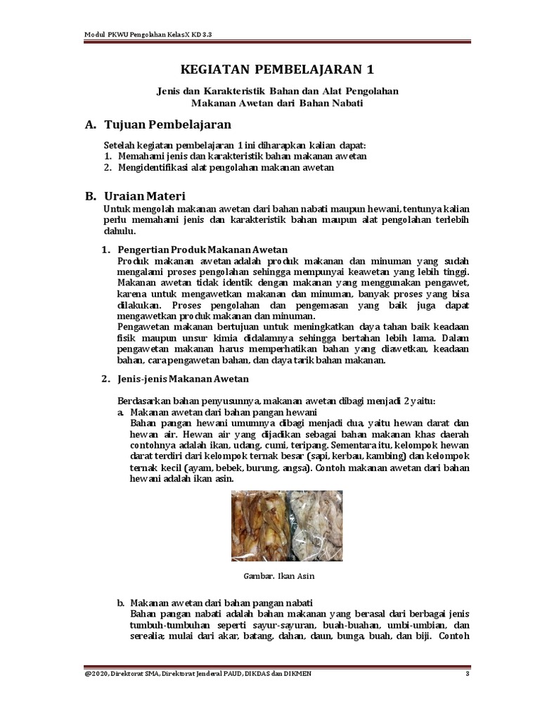 Makanan Awetan Nabati dan Alatnya | PDF | Memasak, Makanan, & Anggur ...