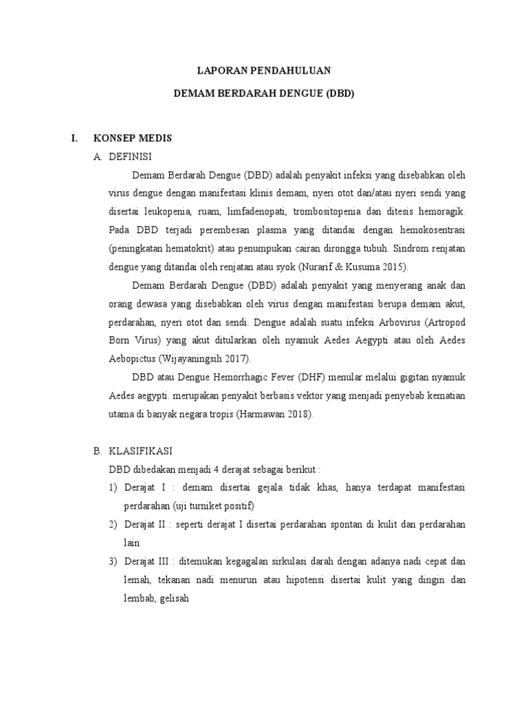 Laporan Pendahuluan DBD 1 | PDF
