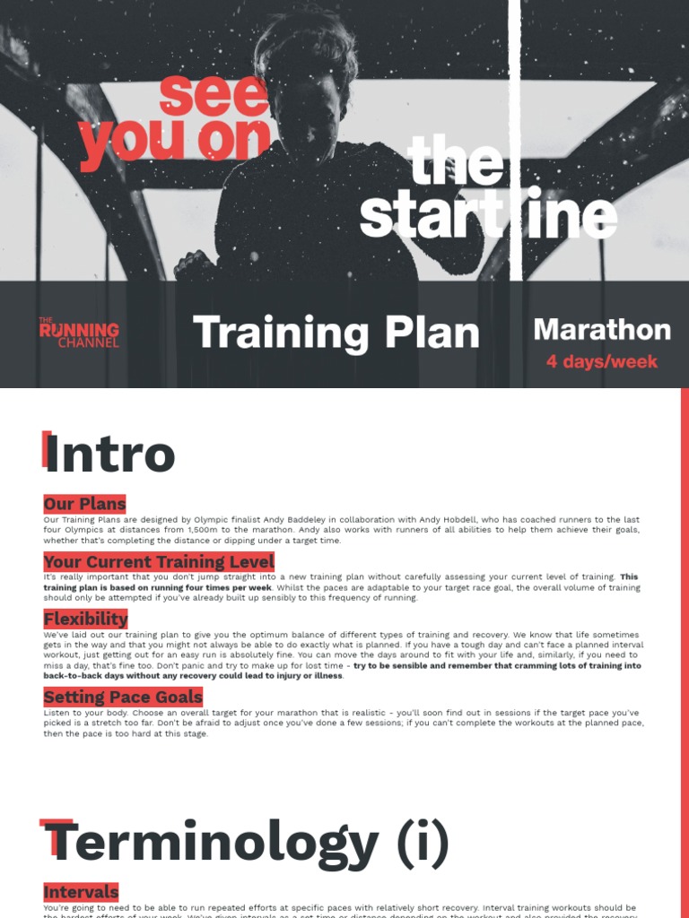Training Plan Marathon 4 Days Week | PDF | Physical Exercise | Recreation