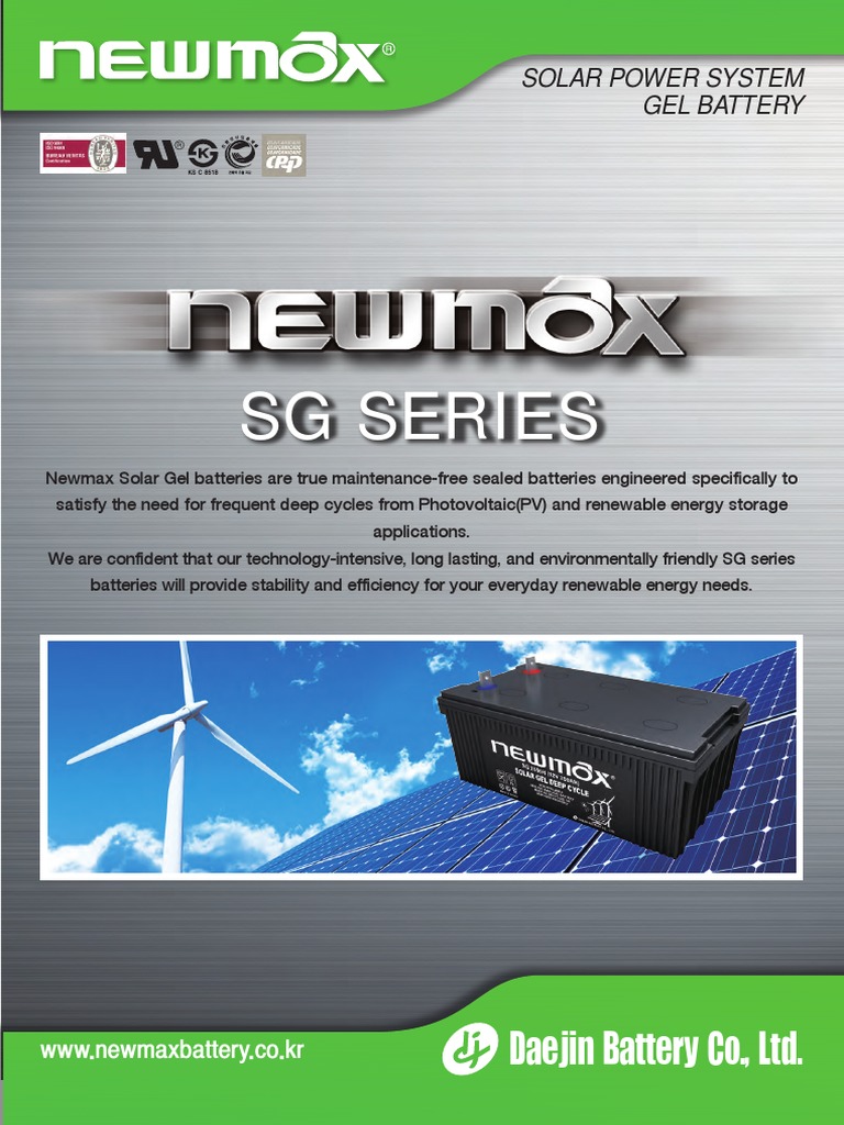 SG Series: Daejin Battery Co., LTD | PDF | Solar Power | Photovoltaic ...