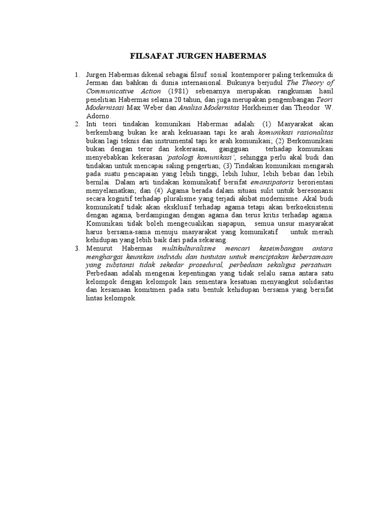 Filsafat Habermas | PDF