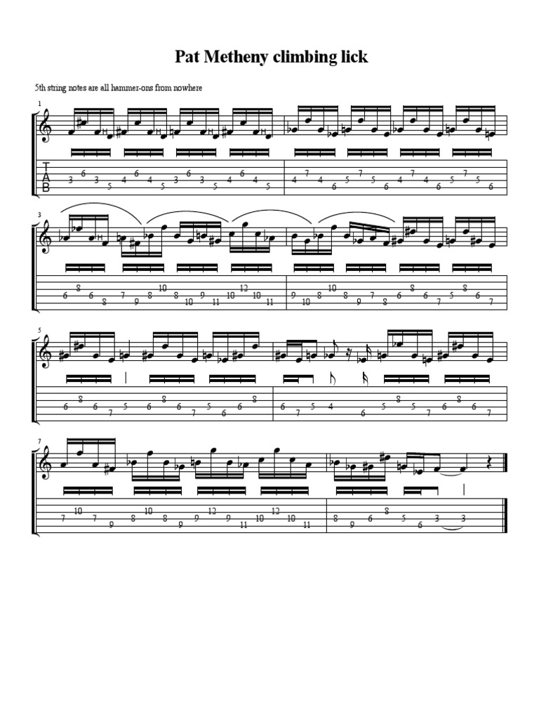 Pat Metheny Climbing Lick W Tabs | PDF