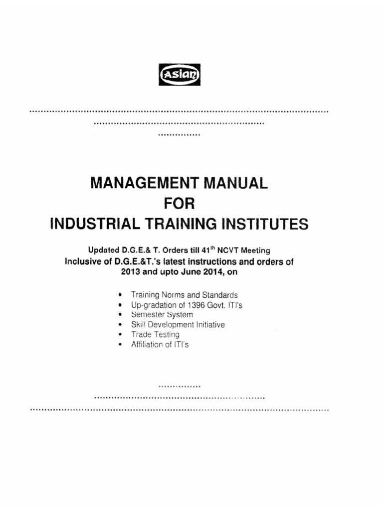 Training Manual Iti | PDF