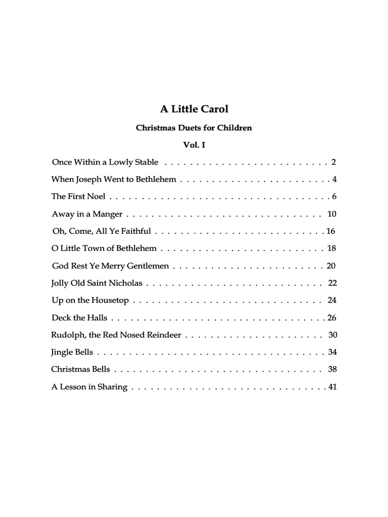 A Little Carol Christmas Duets For Children 4 Manos | PDF | Christmas ...