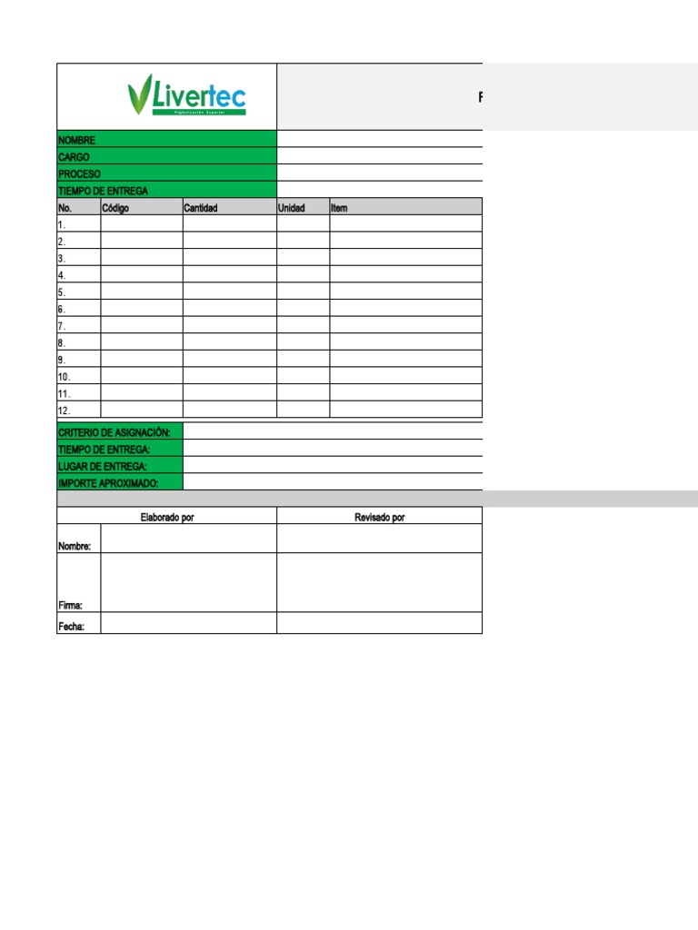 Formato de Requisiciones | PDF