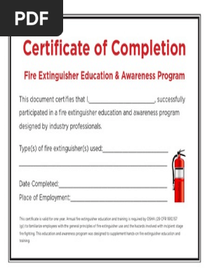 Fire extinguisher certification store