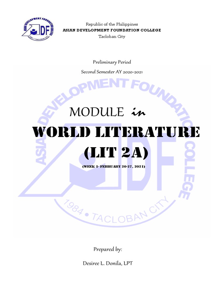 Lit 2a Module 1 | PDF | Narration | Narrative