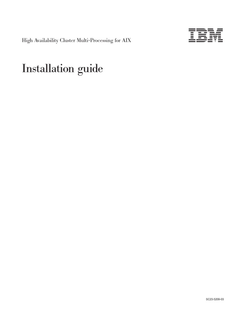 Installation Guide: High Availability Cluster Multi-Processing For AIX | PDF | Computer Cluster ...