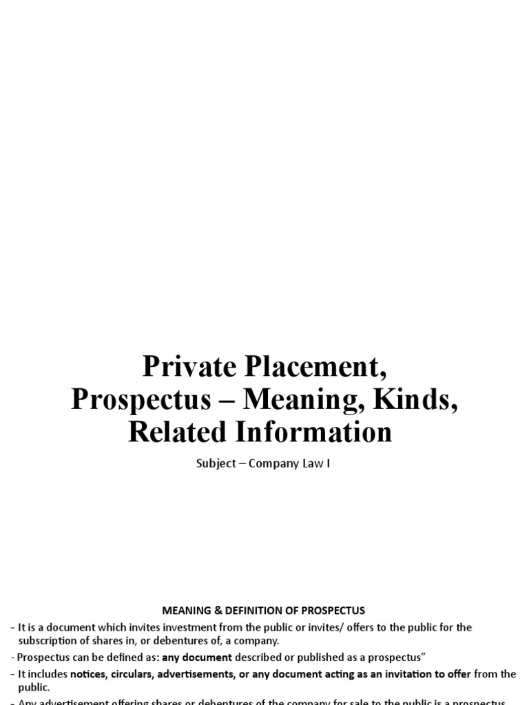 Prospectus Part I | PDF | Initial Public Offering | Stocks