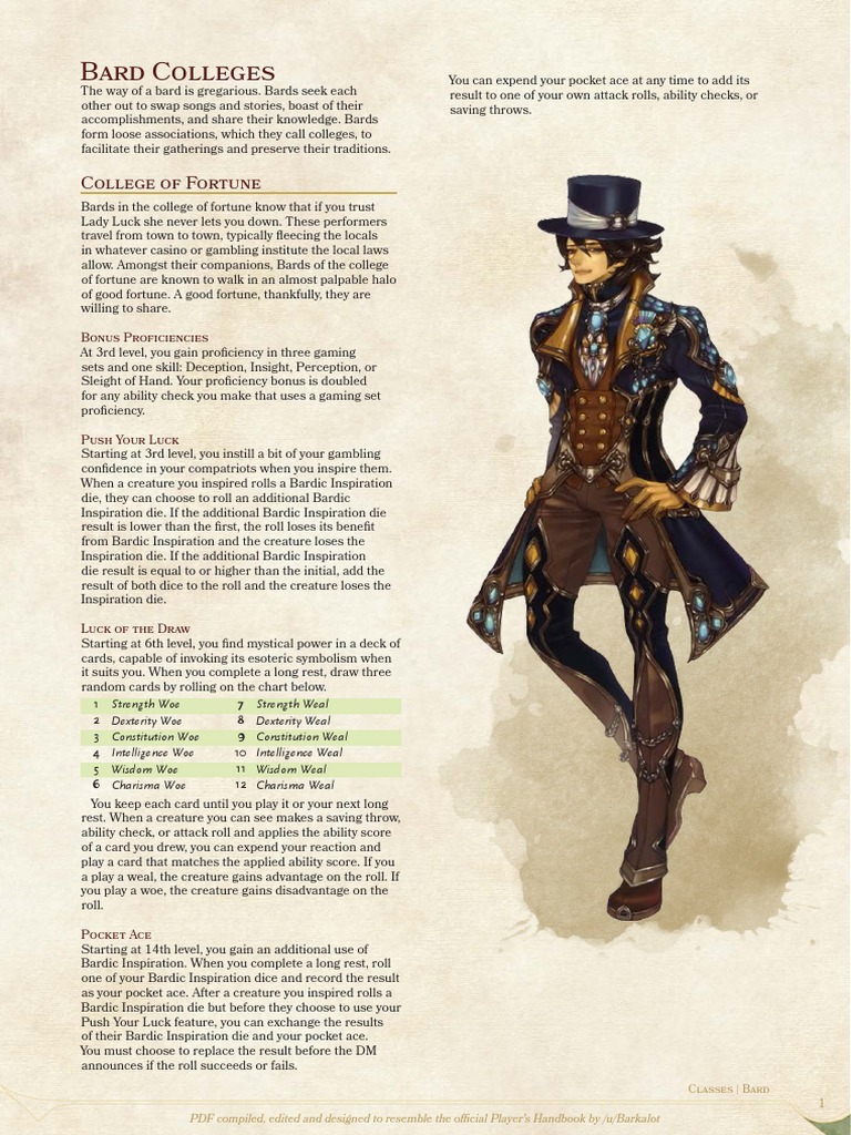 Bard & Sorcerer Class Variants | PDF