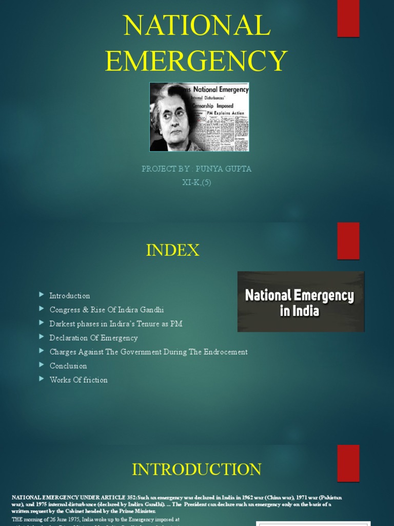 National Emergency | PDF | Indian National Congress | Politics Of India