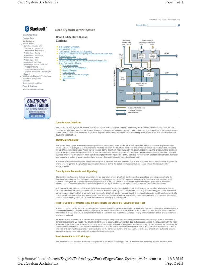 Core System Architecture | PDF | Bluetooth | Quality Of Service