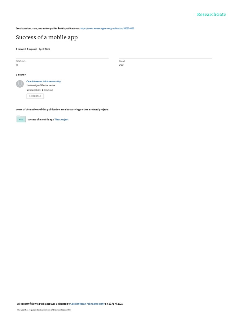 Success of A Mobile App: April 2021 | PDF | Mobile App | Google Play