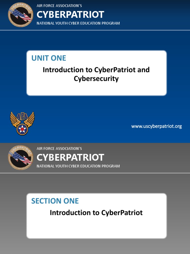Unit One - Introduction To CyberPatriot and Cyber Security | PDF ...