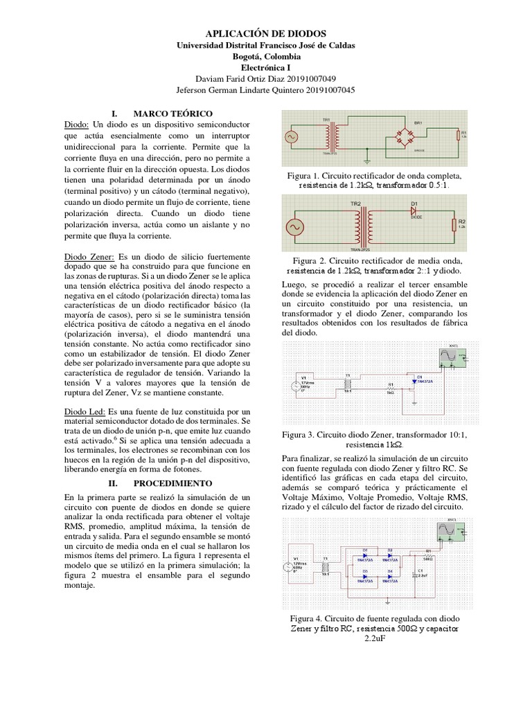 Informe Laboratorio 2 | PDF | Diodo | Rectificador