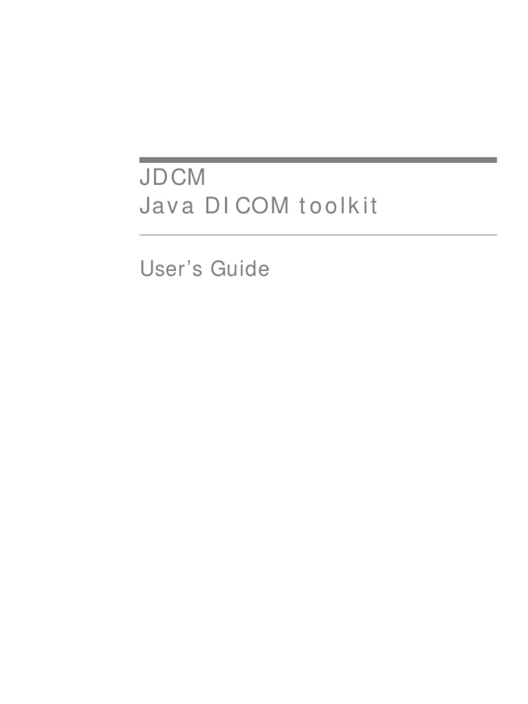 JDCM Java DICOM Toolkit: User's Guide | PDF | Integer (Computer Science ...