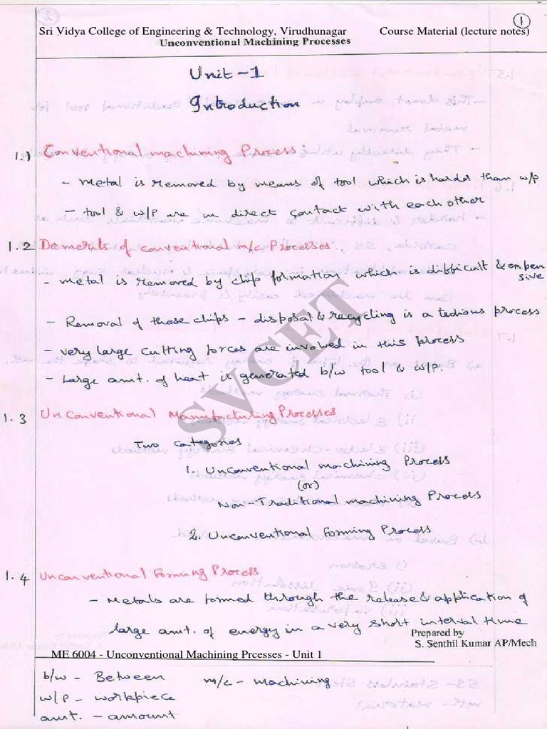 Svcet: Sri Vidya College of Engineering & Technology, Virudhunagar Course Material (Lecture ...