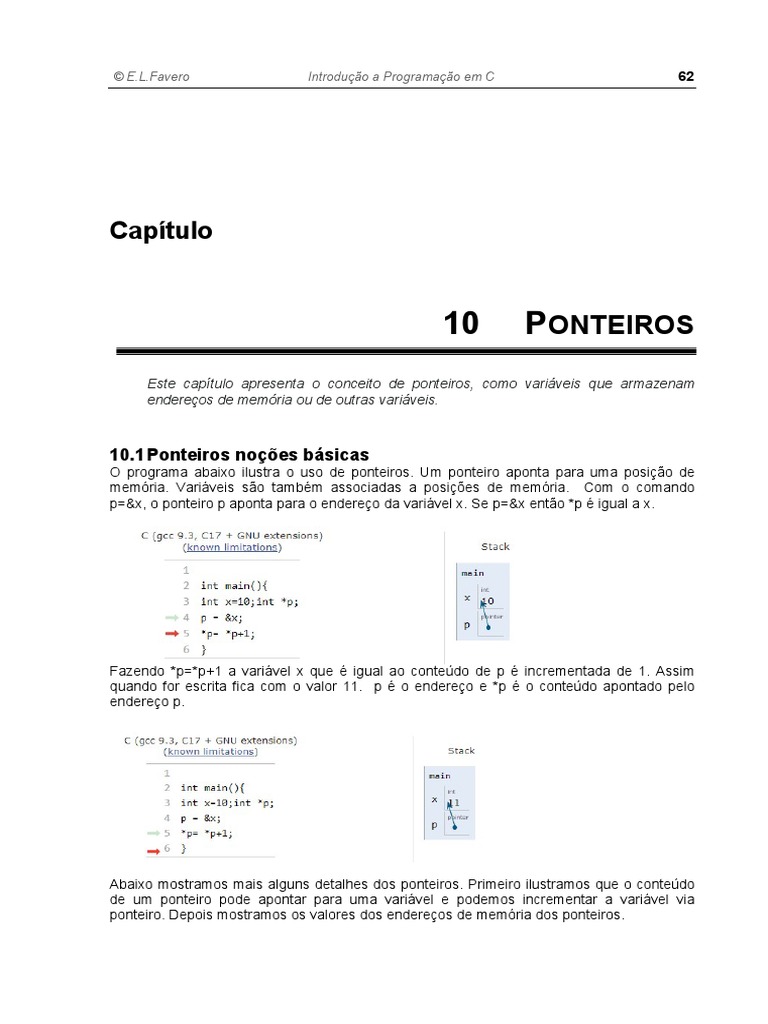 Mod 10 - Ponteiros | PDF | Ponteiro (programação de computadores) | C ...
