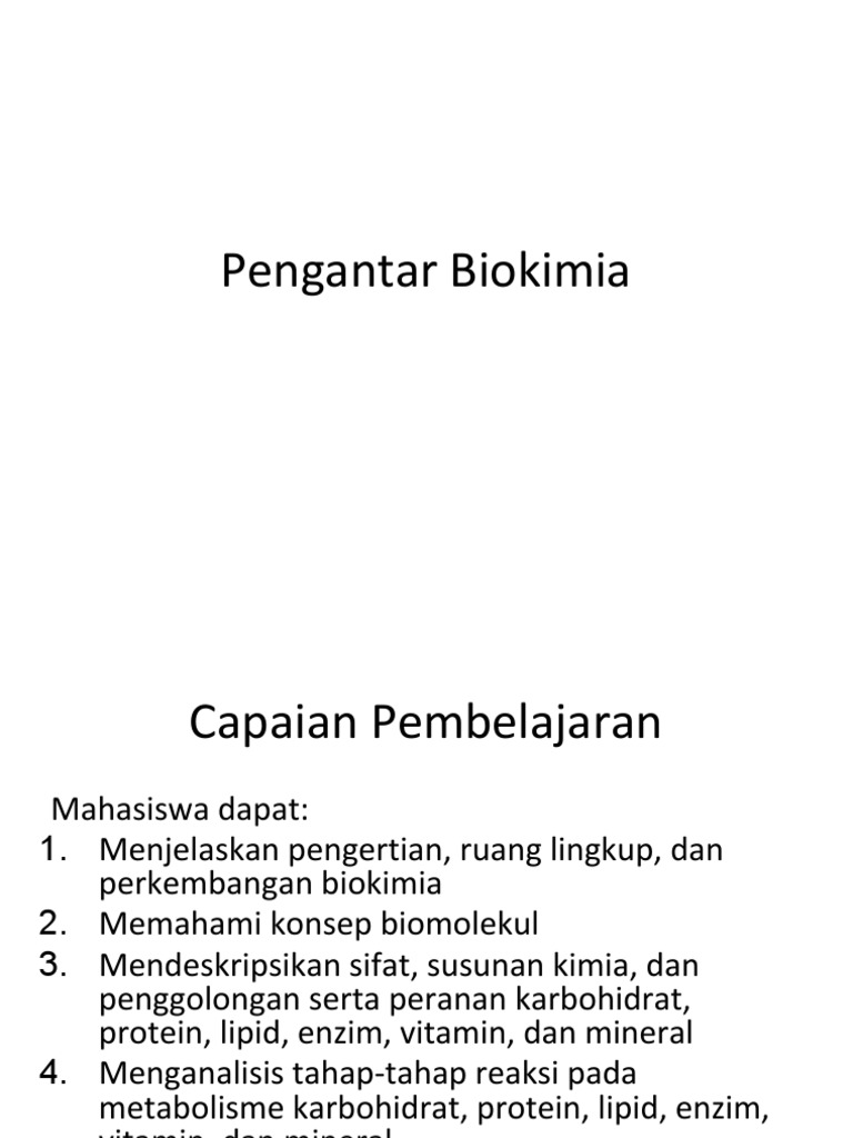Materi Pengantar Biokimia | PDF | Pengembangan Diri | Kesehatan Holistik