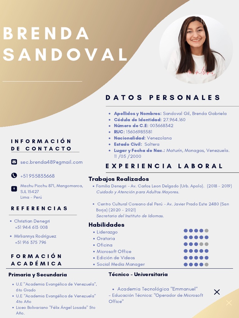 CV - Brenda Ssndoval | PDF
