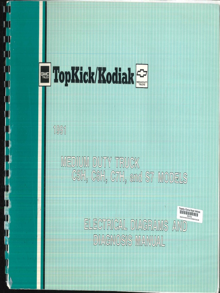 1991 91 GMC C6000 Topkick C6H042 6.6L Starter Wiring Diagram Relay ...