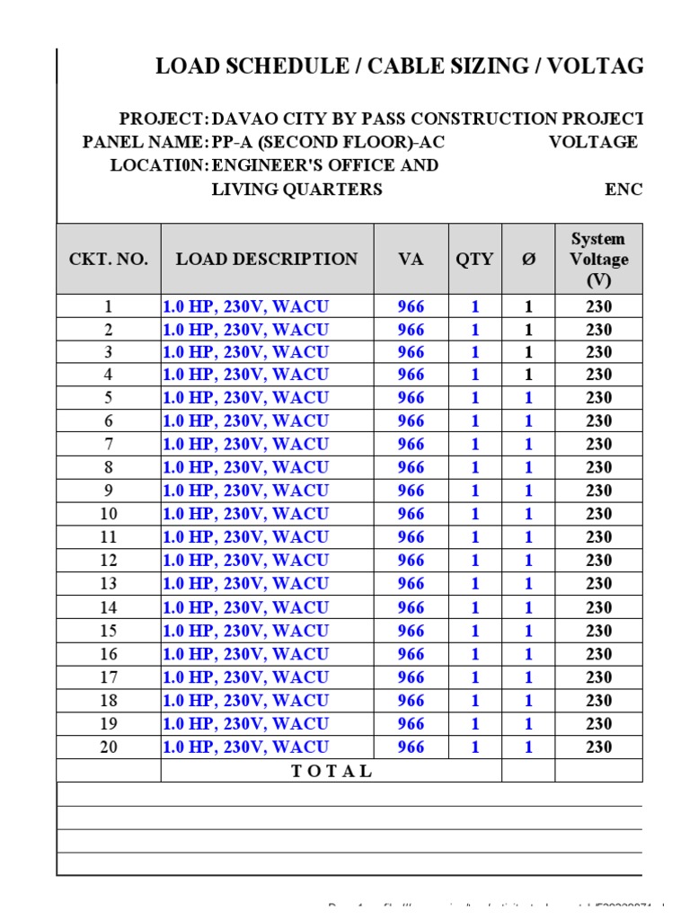 Load Calculation 2 | PDF | Electromagnetism | Electric Power