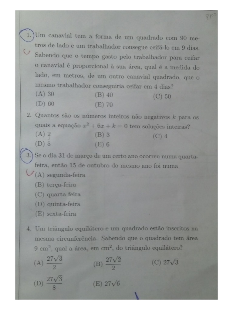 Prova Profmat 2016 | PDF