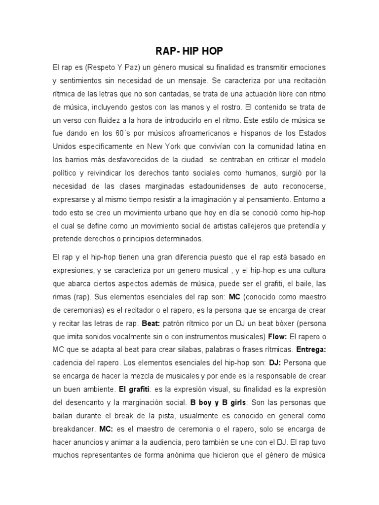 Rap y Hiphop | PDF | Golpecitos | Música hip-hop