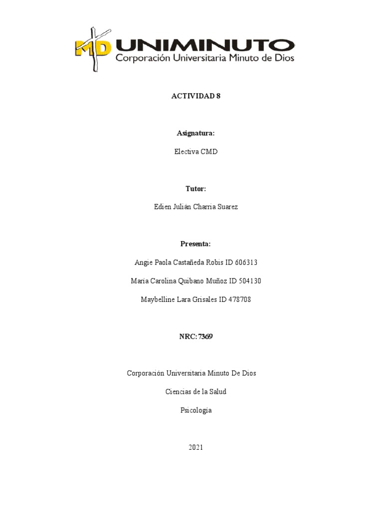 Actividad 8 - Electiva CMD | PDF