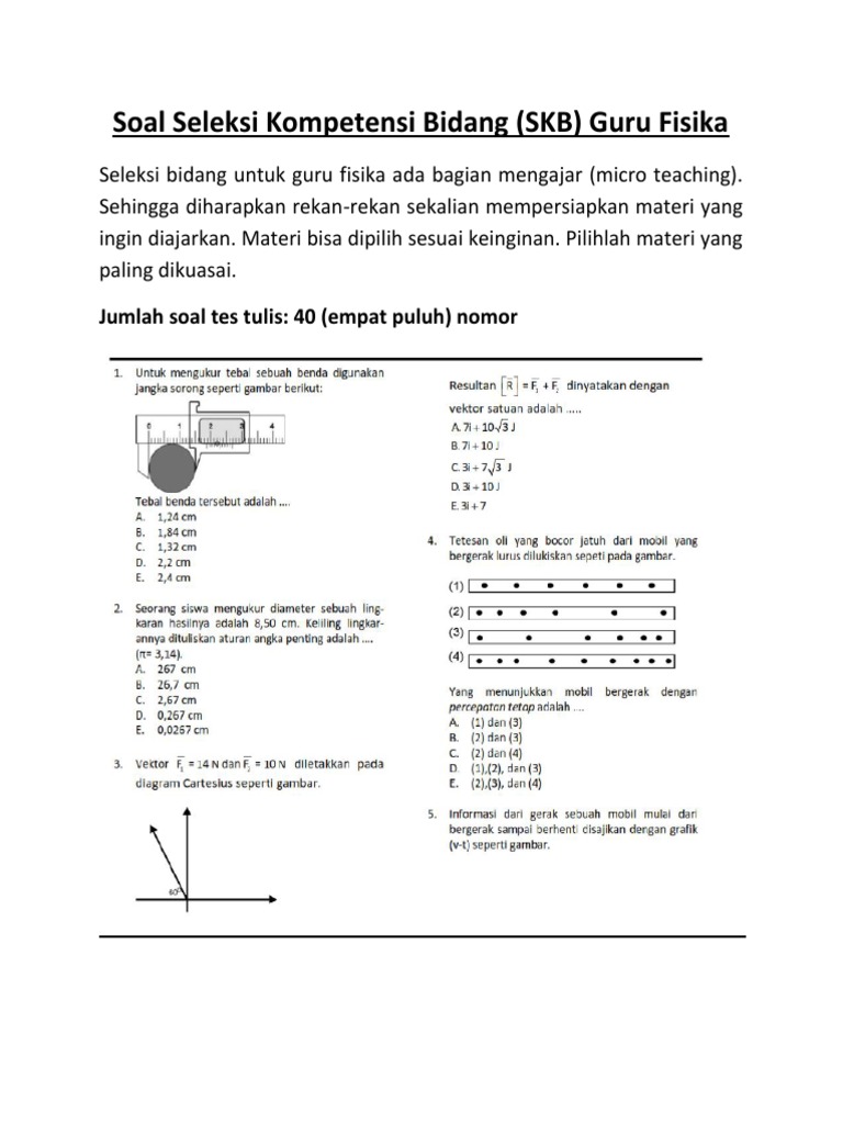 Soal SKB Guru Fisika | PDF