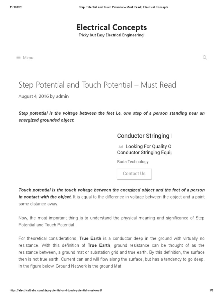 7 - Step Potential and Touch Potential - Must Read - Electrical ...