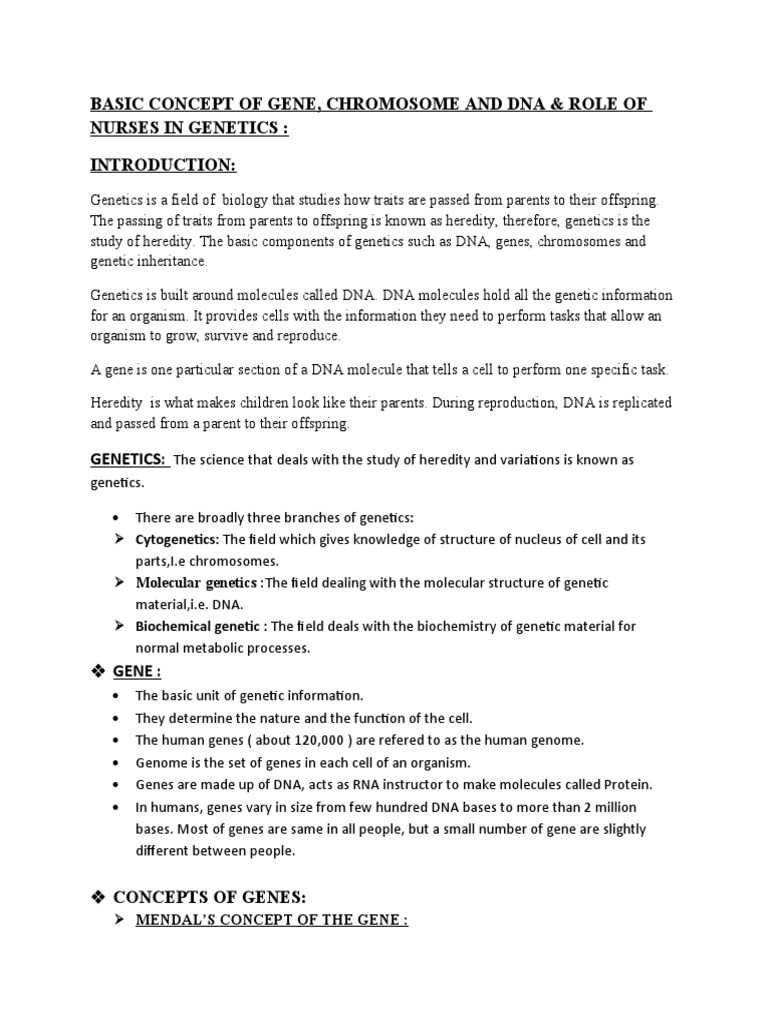 Basic Concept of Gene | PDF | Gene | Genetics