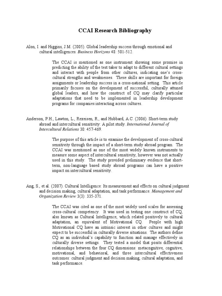 CCAI Research Bibliography | PDF | Emotional Intelligence | Intelligence