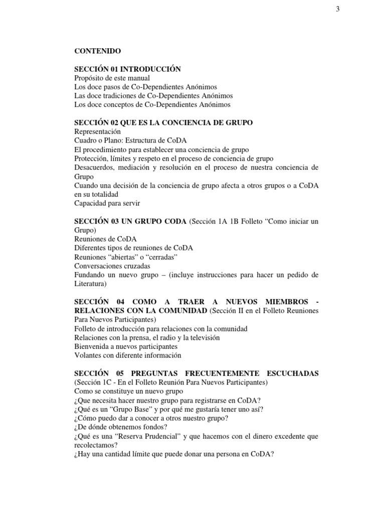 CoDA - Manual de Servicio | PDF | alcoholicos anonimos | Toma de decisiones