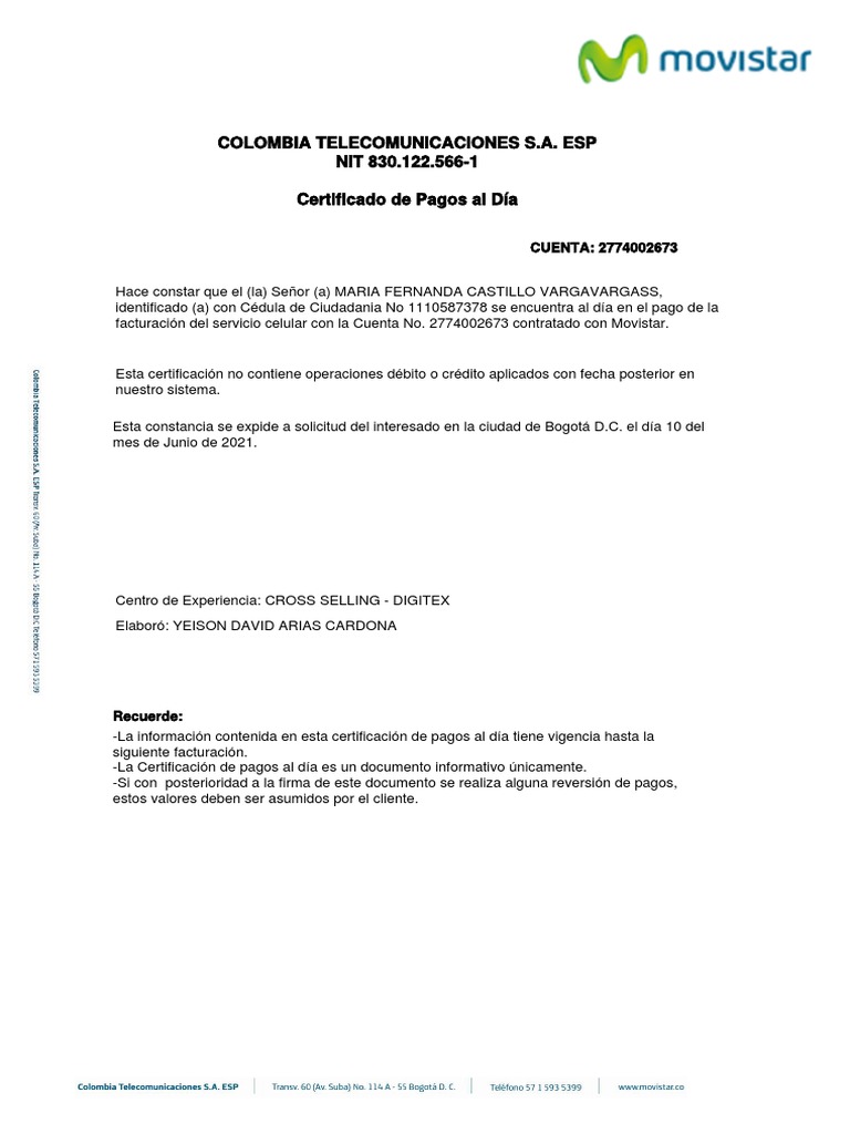 Certificado Ejemplo | PDF