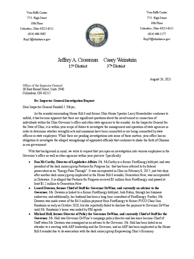 Ohio Inspector General Complaint | PDF | Government Ohio Inspector General Complaint | PDF | Government