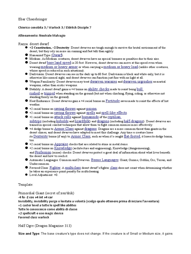 Desert Dwarf | PDF | Dwarf (Dungeons & Dragons) | Fantasy