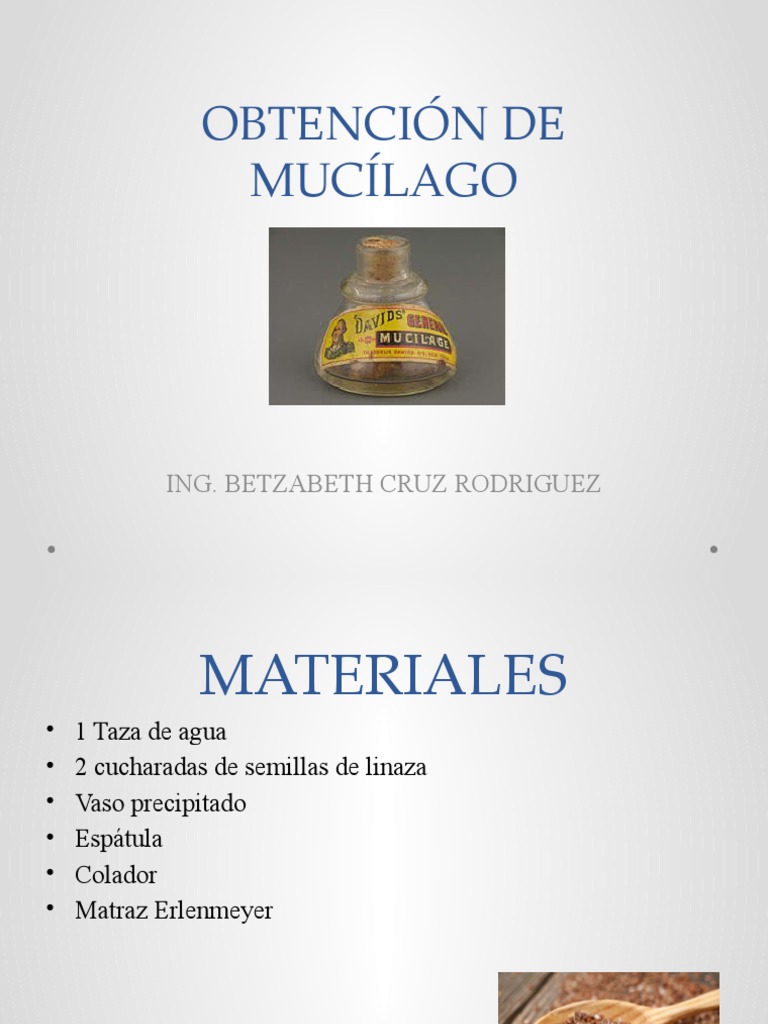 Obtención de Mucílagos | PDF