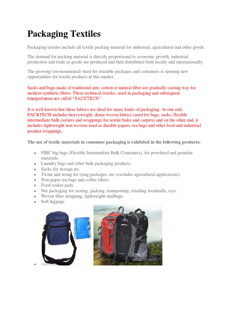 Packaging Textiles: The Use of Textile Materials in Consumer Packaging ...