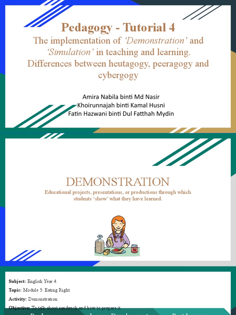 Pedagogy - Tutorial 4: The Implementation of Demonstration' and Differences Between Heutagogy ...