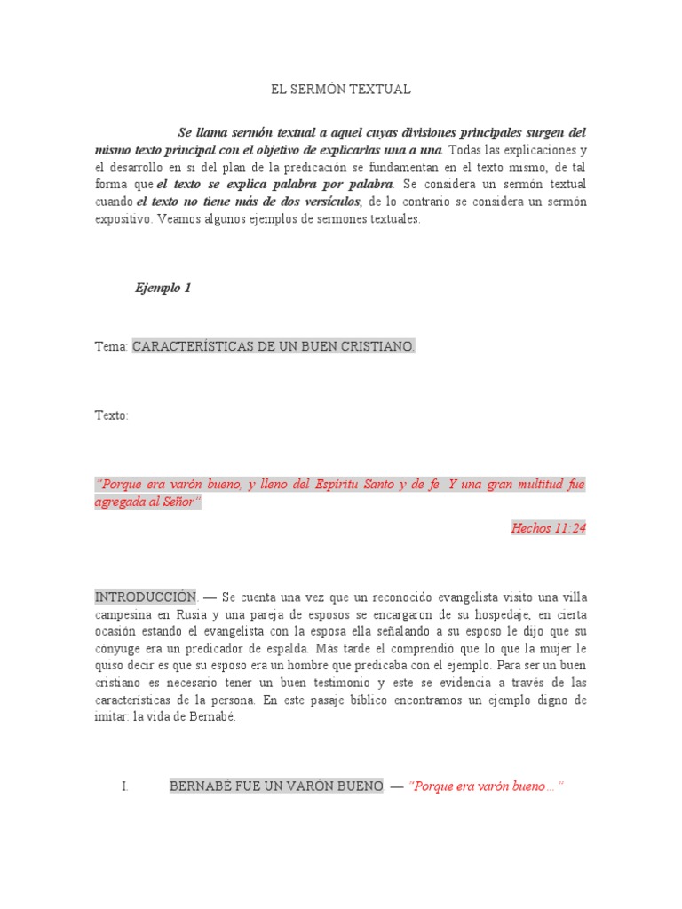 El Sermón Textual | PDF | Cristo (título) | Amor