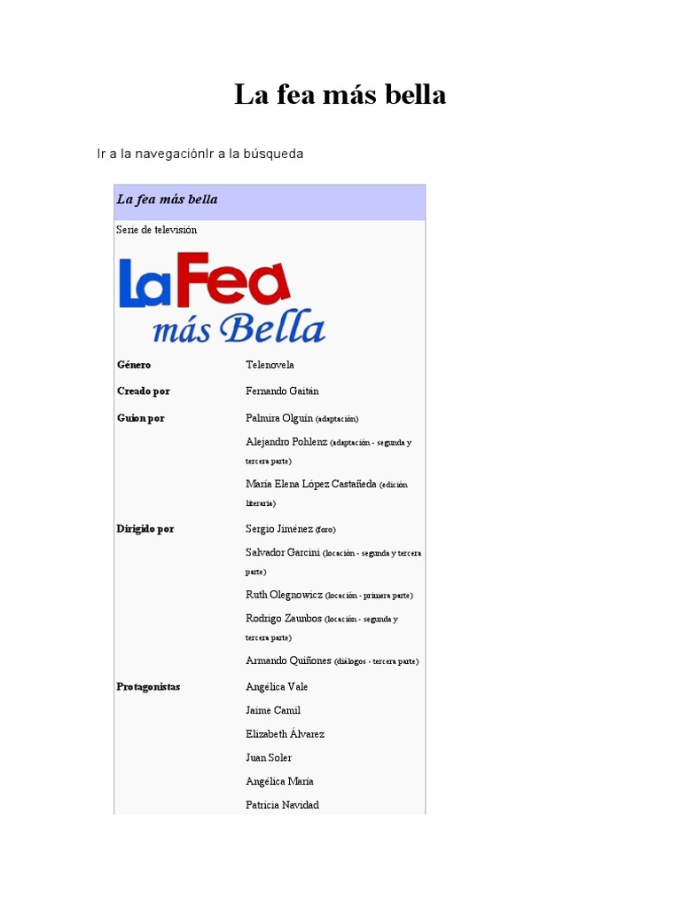 La Fea Más Bella | PDF