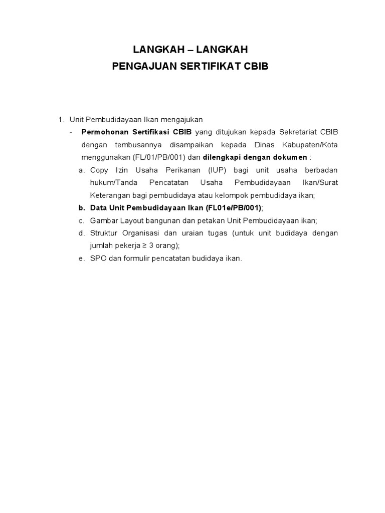 Langkah Permohonan Cbib | PDF