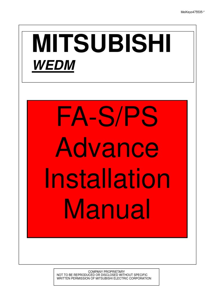 Mitsubishi: Fa-S/Ps Advance Installation Manual | PDF | Electrical Connector | Screw