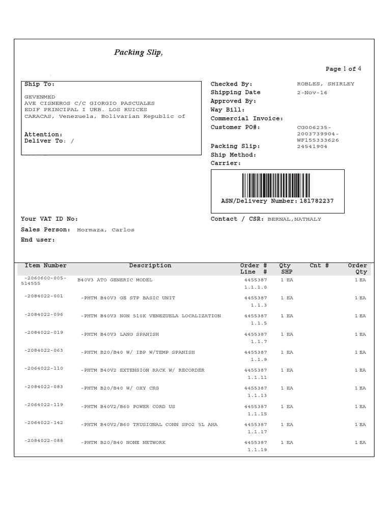 Packing List Monitor B40 | PDF | Receipt | Supply Chain Management