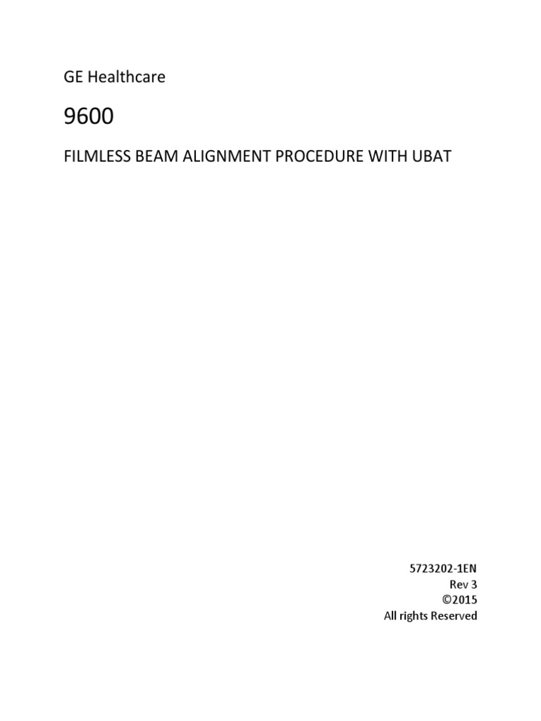 Filmless Beam Alignment Procedure With Ubat 9600 | PDF | Computer ...